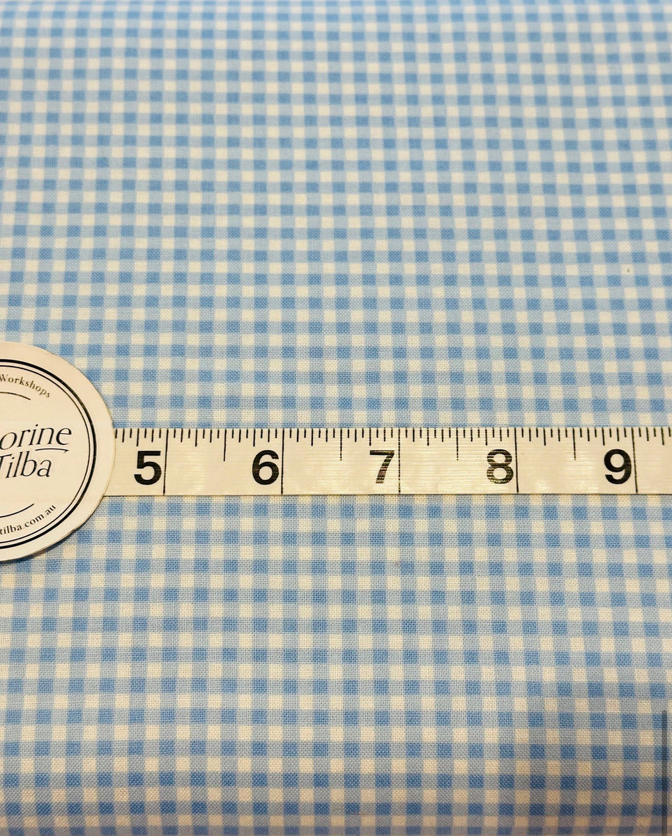 Fabric - Checks & Plaids - (2650) Small Sky Blue Printed Check ...