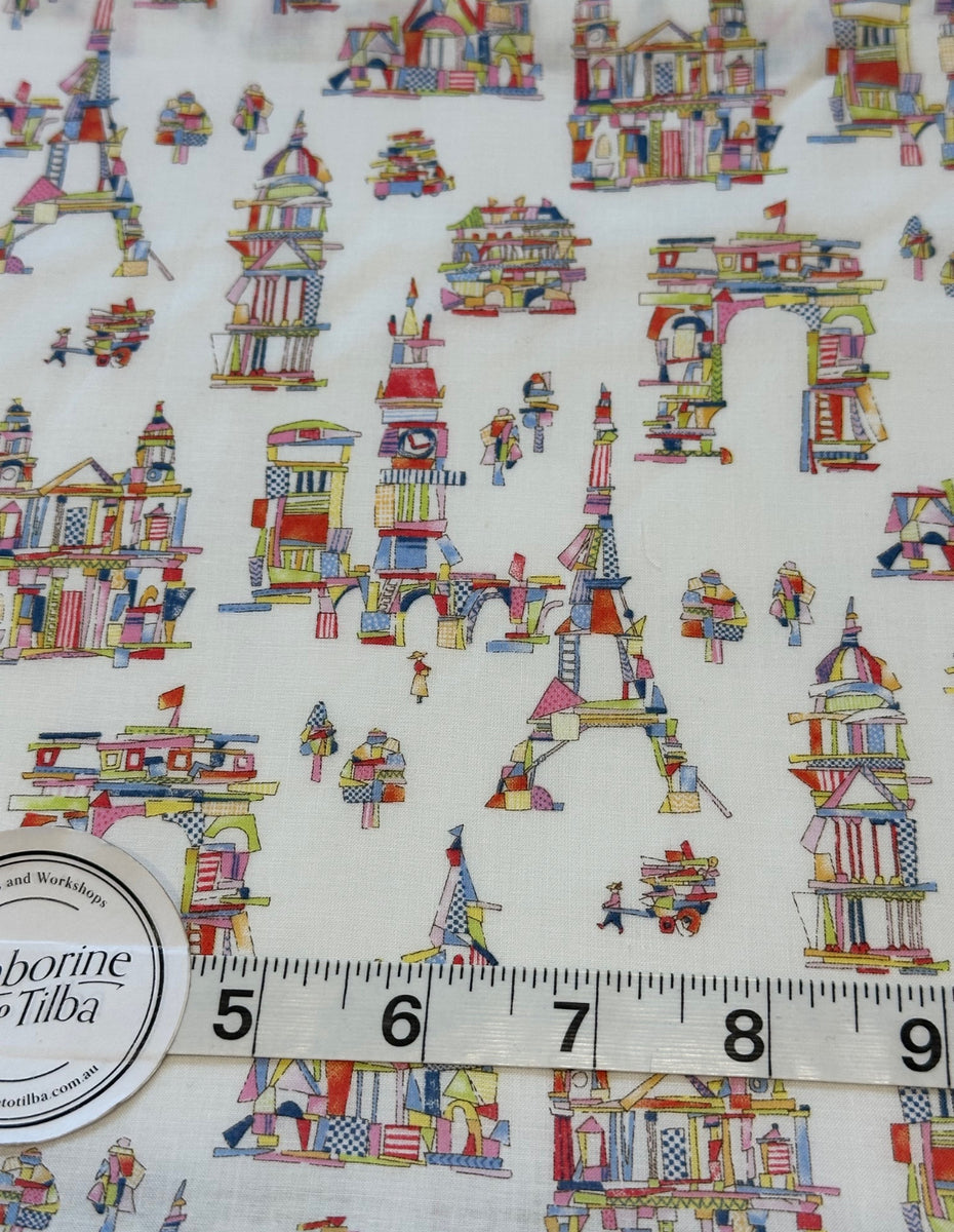 Fabric - Conversation - (2753) Clever Paris on Vanilla Voile ...