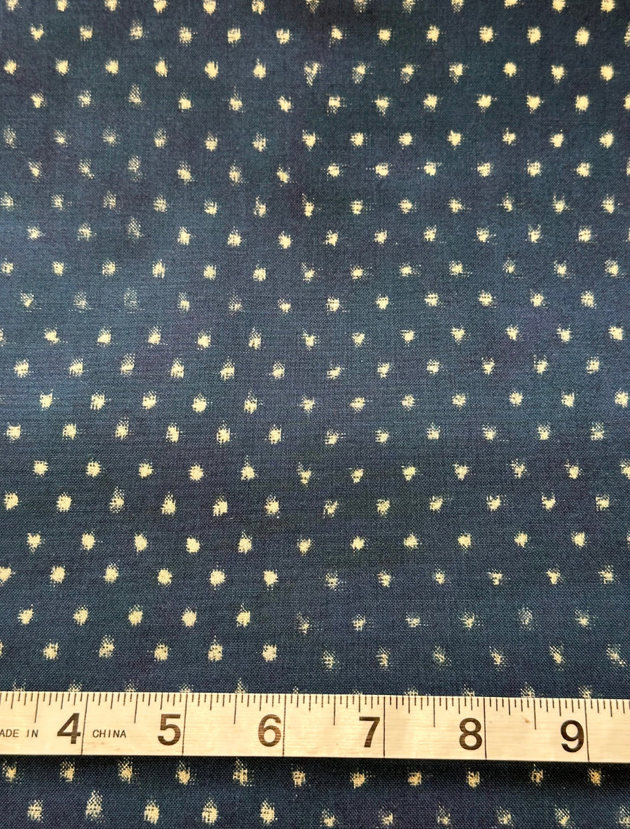 Fabric - Japanese - (1557) Printed Fuzzy Dots on Blue – Tamborine to Tilba