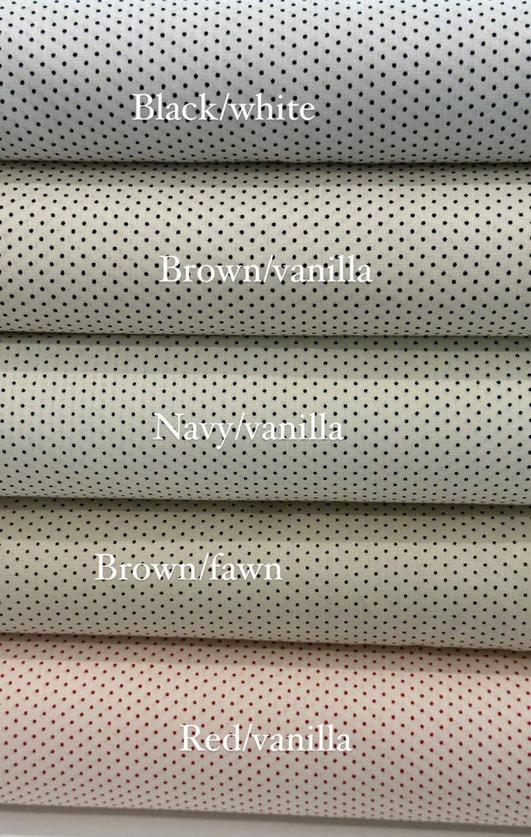 Fabric - Spots - (2064) Microdots Red on Vanilla – Tamborine to Tilba
