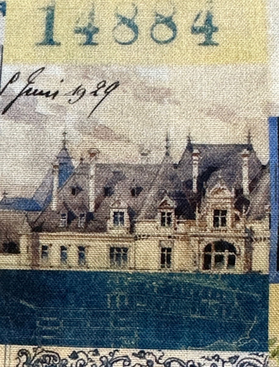 Fabric - Conversation - (2868) Tim Holtz Indigo Nostalgic Print ...