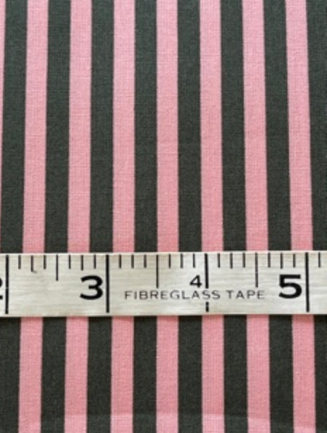 Fabric - Yuwa - Pink and charcoal/brown Stripe – Tamborine to Tilba